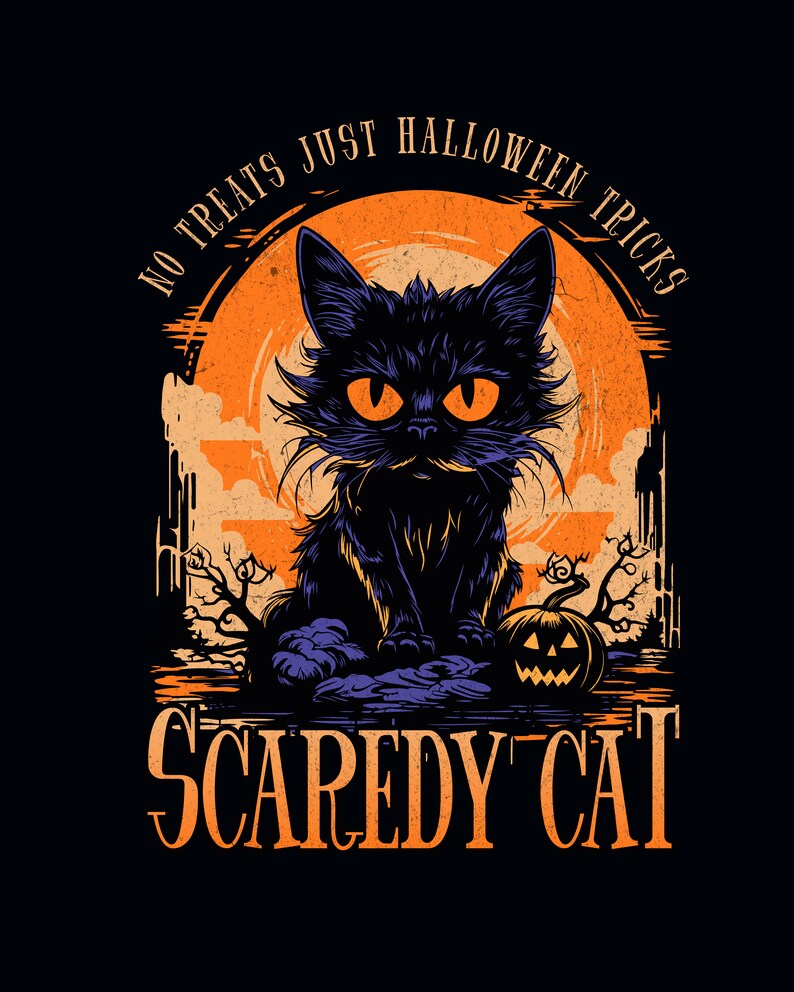 Scaredy Cat Spooky Halloween Costume Png, Cute Cat Lover Png, Cute ...