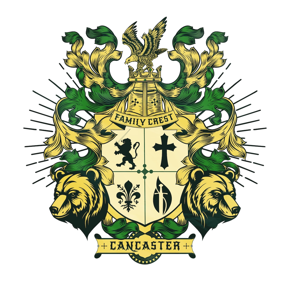 Family Crest Coat of Arms Custom Logo Design Family Crest,a Coat of ...