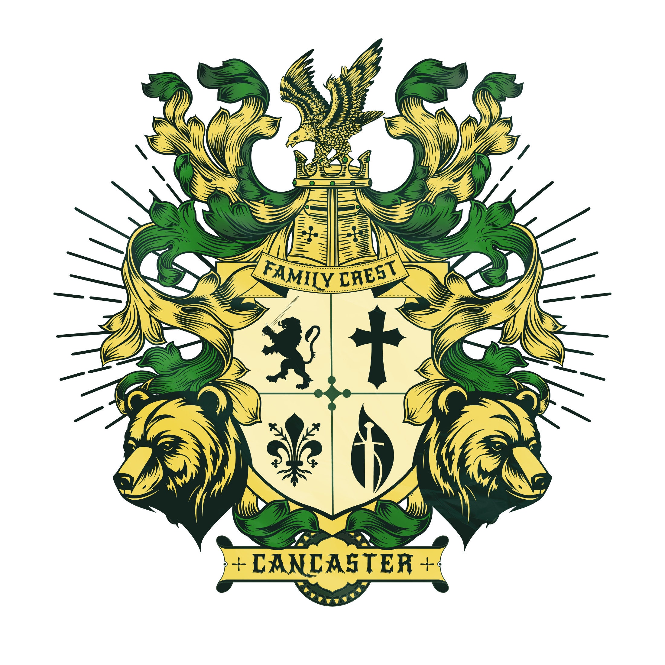 Family Crest Coat of Arms Custom Logo Design Family Crest,a Coat of ...