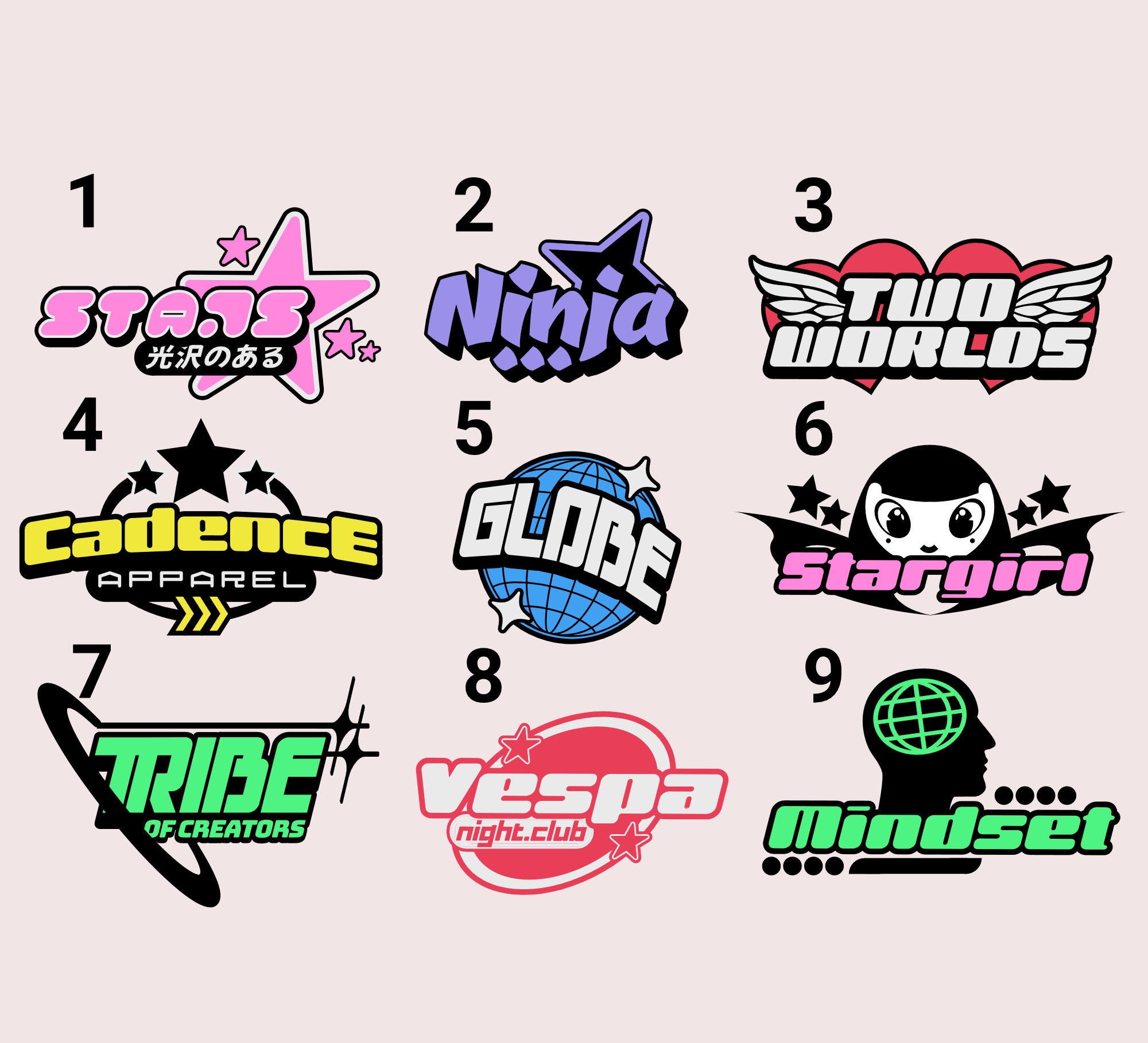 Custom Digital Y2K Logo, 2000s - Etsy