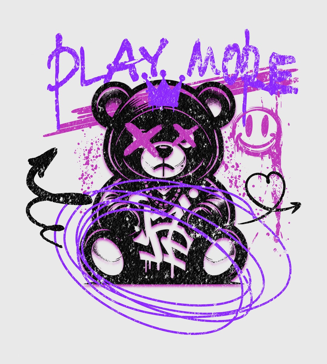 Stylish DTF Designs Teddy Bear Png,hip Hop Streetwear Png,3d Bear ...