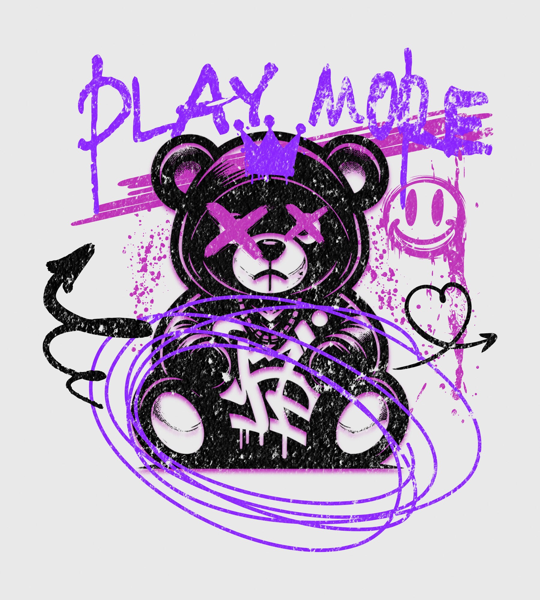 Stylish DTF Designs Teddy Bear Png,hip Hop Streetwear Png,3d Bear ...
