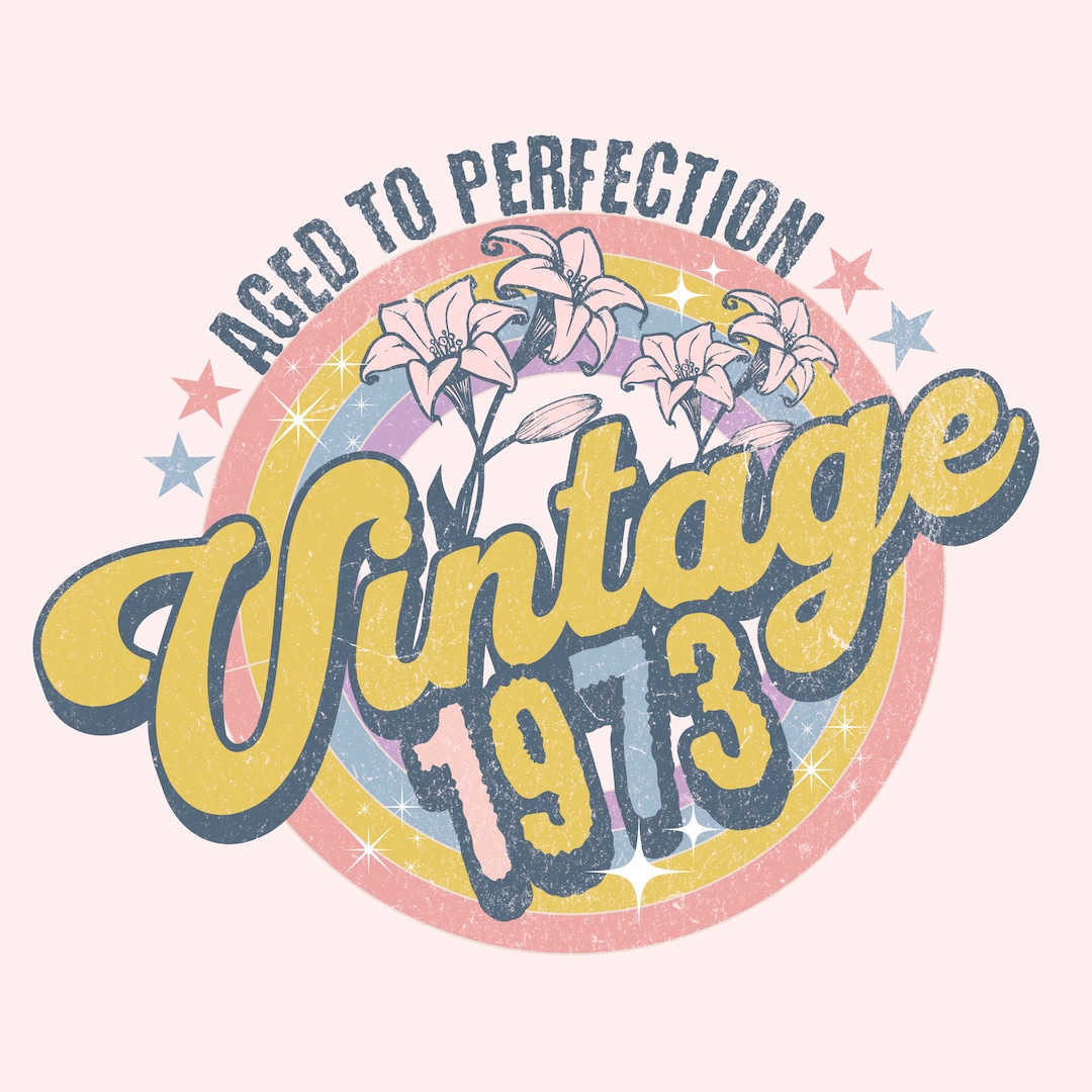 Vintage Aged to Perfection 1973 PNG,PDF - Etsy