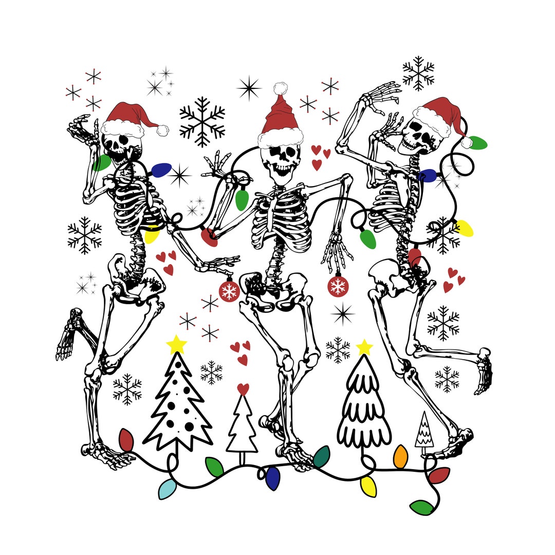 Dancing Skeletons PNG Print Files, Sublimation, Trendy Christmas ...