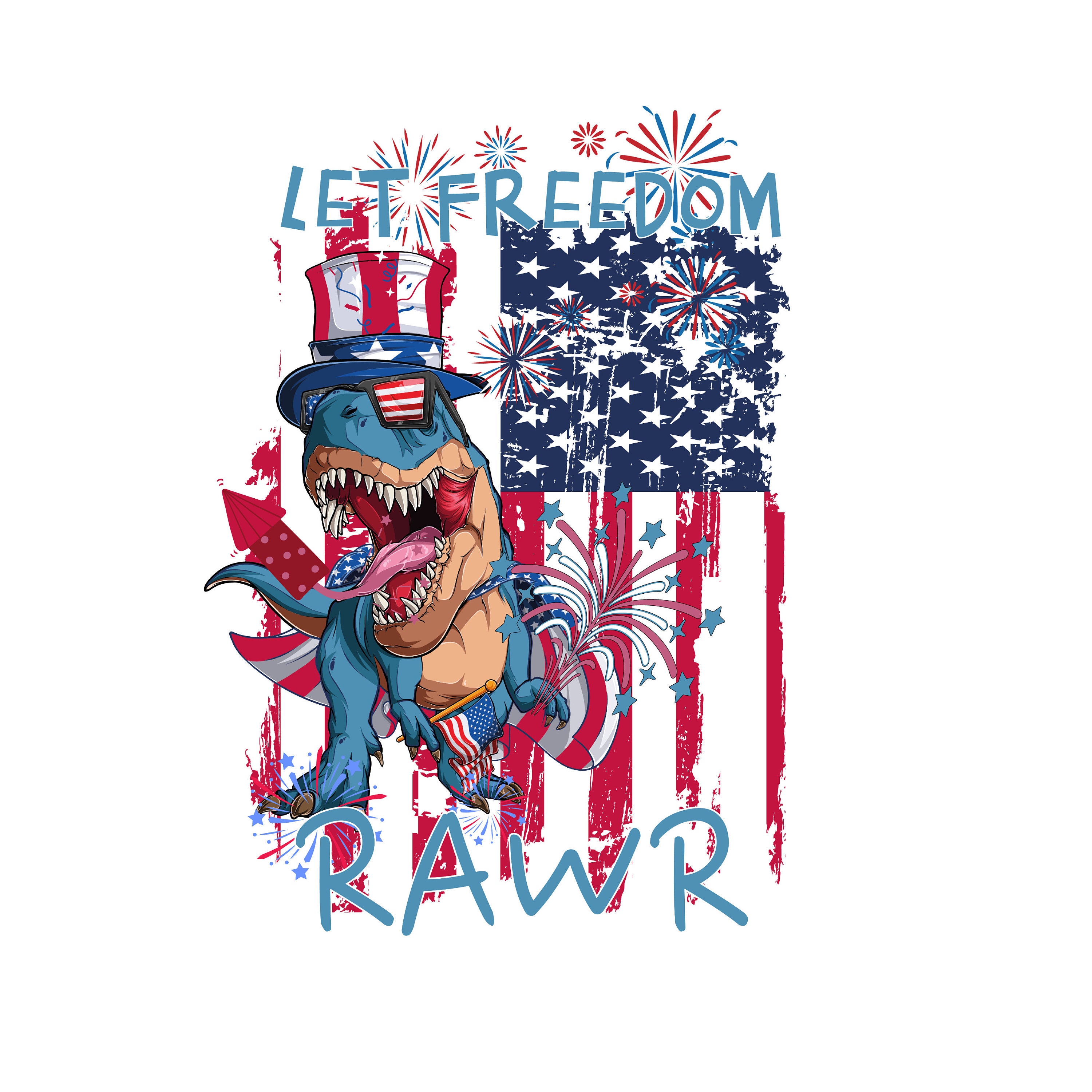 Let Freedom Rawr Png, Dinosaur Png Shirt, Saurus Rex Png, 4th of July ...