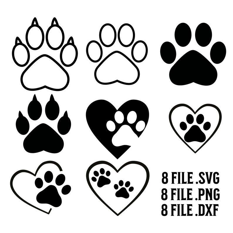 Pfote SVG, Hundepfote Svg, Katzenpfote Svg, Tierpfote Svg, Pfoten svg ...