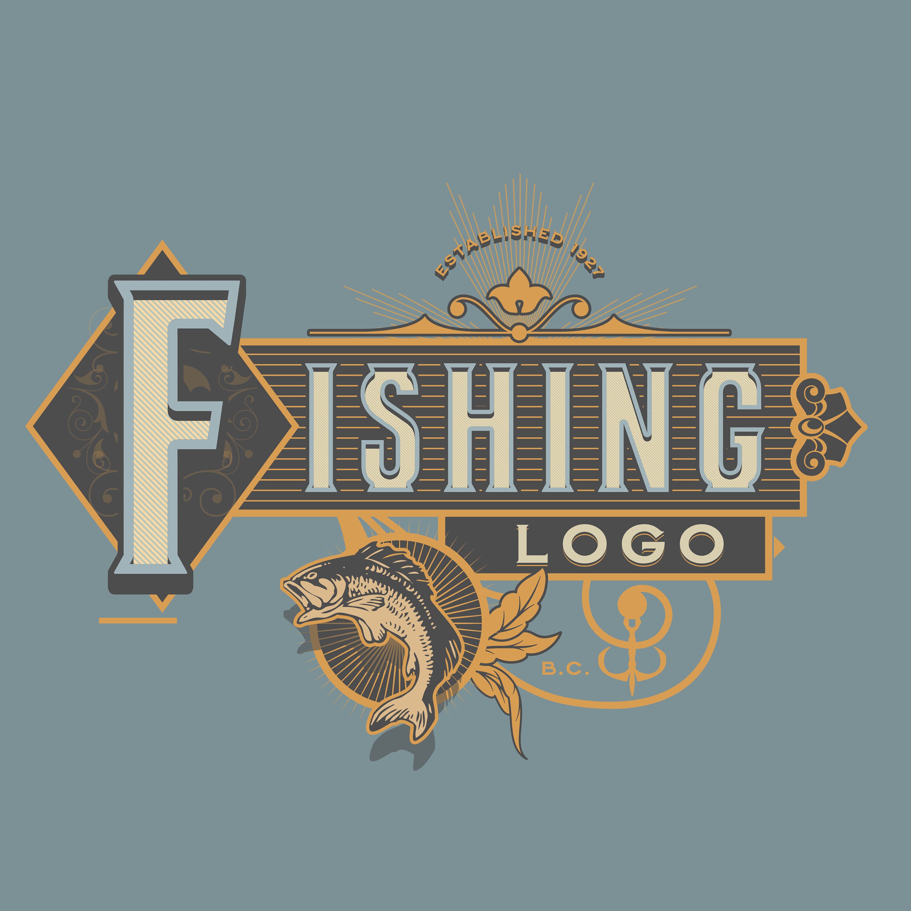 Custom Logo , Fishing Logo Fish Logo Fishing ,smooth Sailing Seafood ...