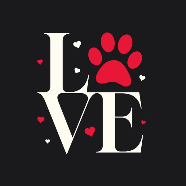 Love Paw Print - Etsy