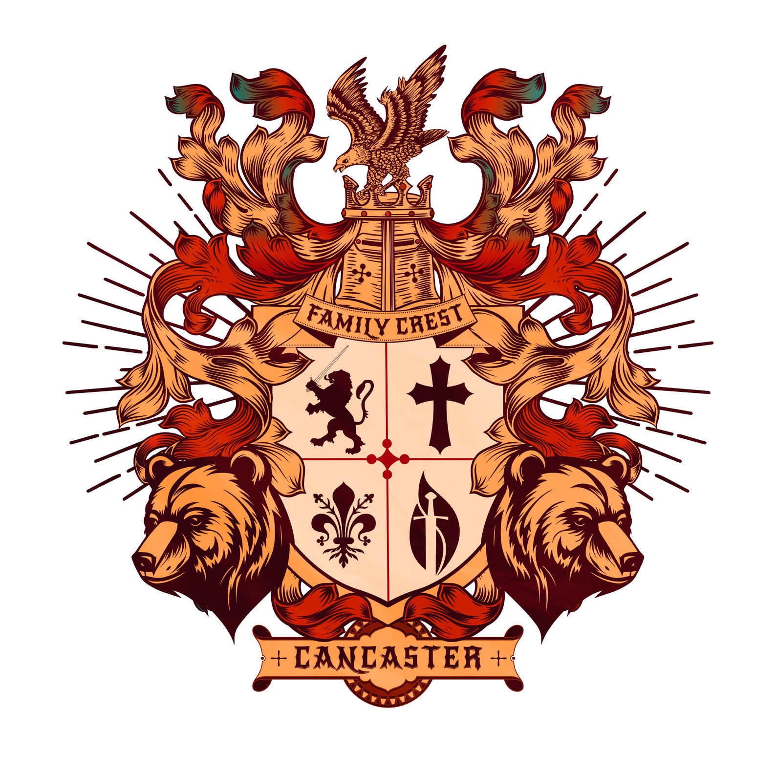 Family Crest Coat of Arms Custom Logo Design Family Crest,a Coat of ...