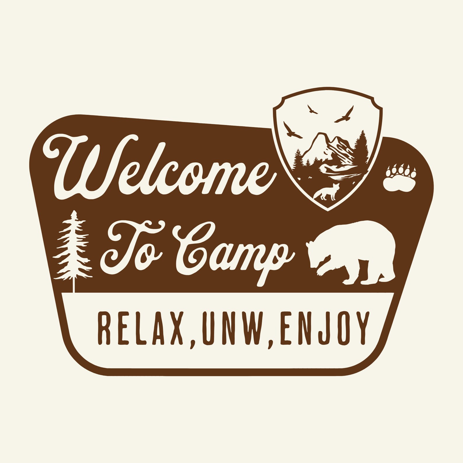 Welcome to Camp Sign National Park Decor Camping Sign Woodland Gift ...