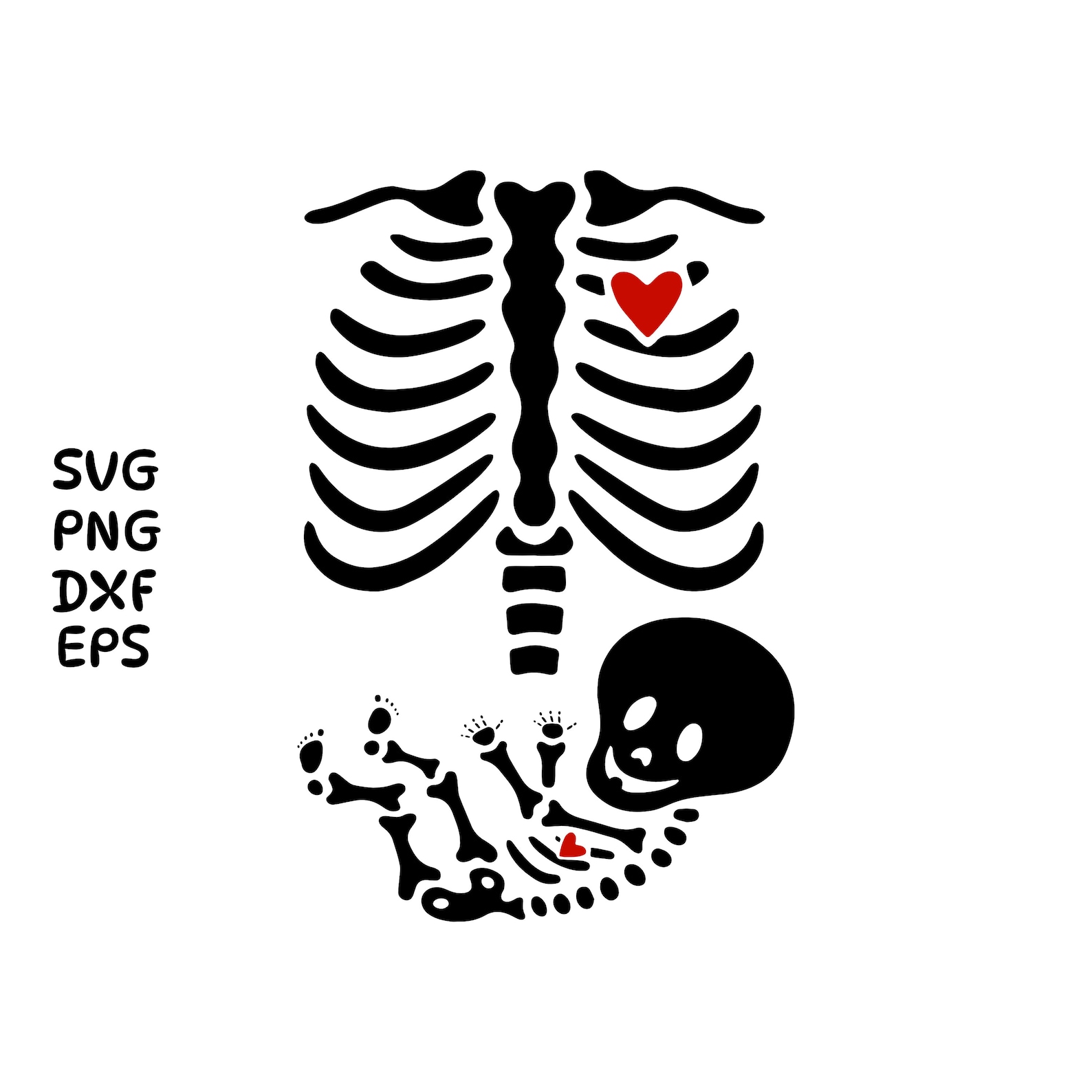 Pregnant Halloween Skeleton SVG, Funny Skeletons Mom and Baby, Digital ...