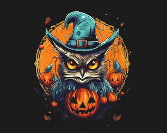 Halloween Owl Clipart, Halloween PNG, Witch Owl, Wildlife Sublimation ...
