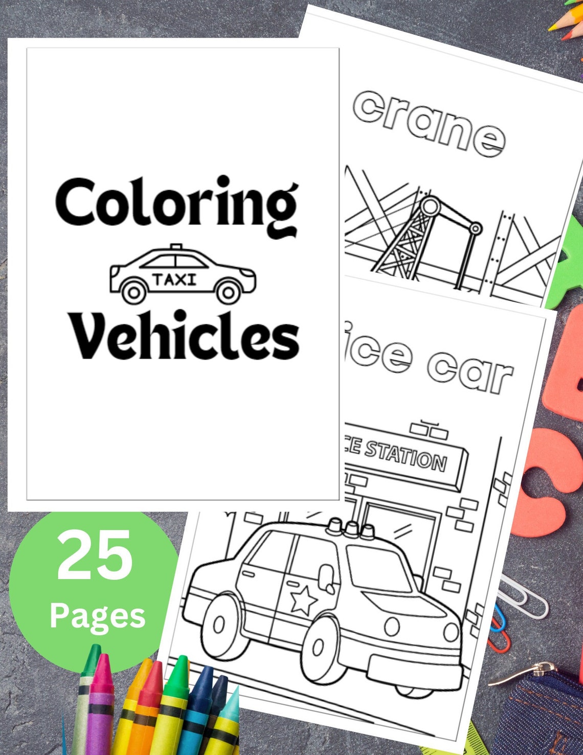 25 Printable Vehicles Activities for Kids, Coloring Book for Kids ...