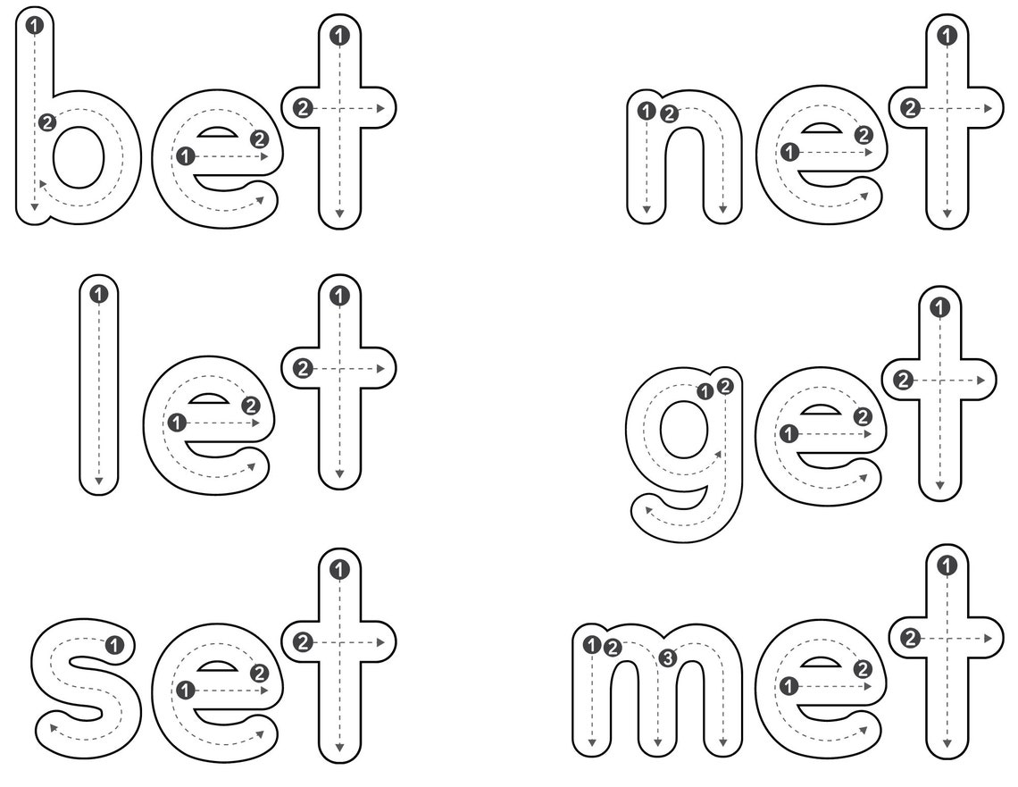 At Et It Ot Ut CVC Word Family Bundle Activity - Etsy