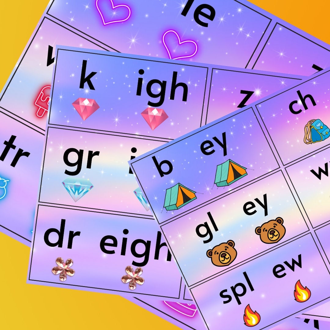 100 Nonsense Word Cards - Etsy