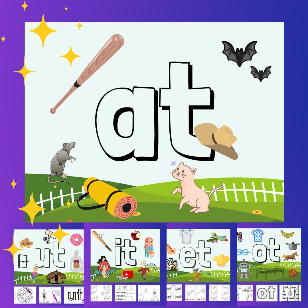 At Et It Ot Ut CVC Word Family Bundle Activity - Etsy