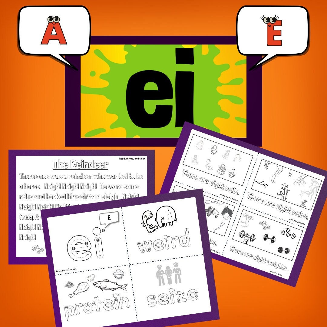 Ei Phonics Vowel Team First Grade Decoding Reading - Etsy