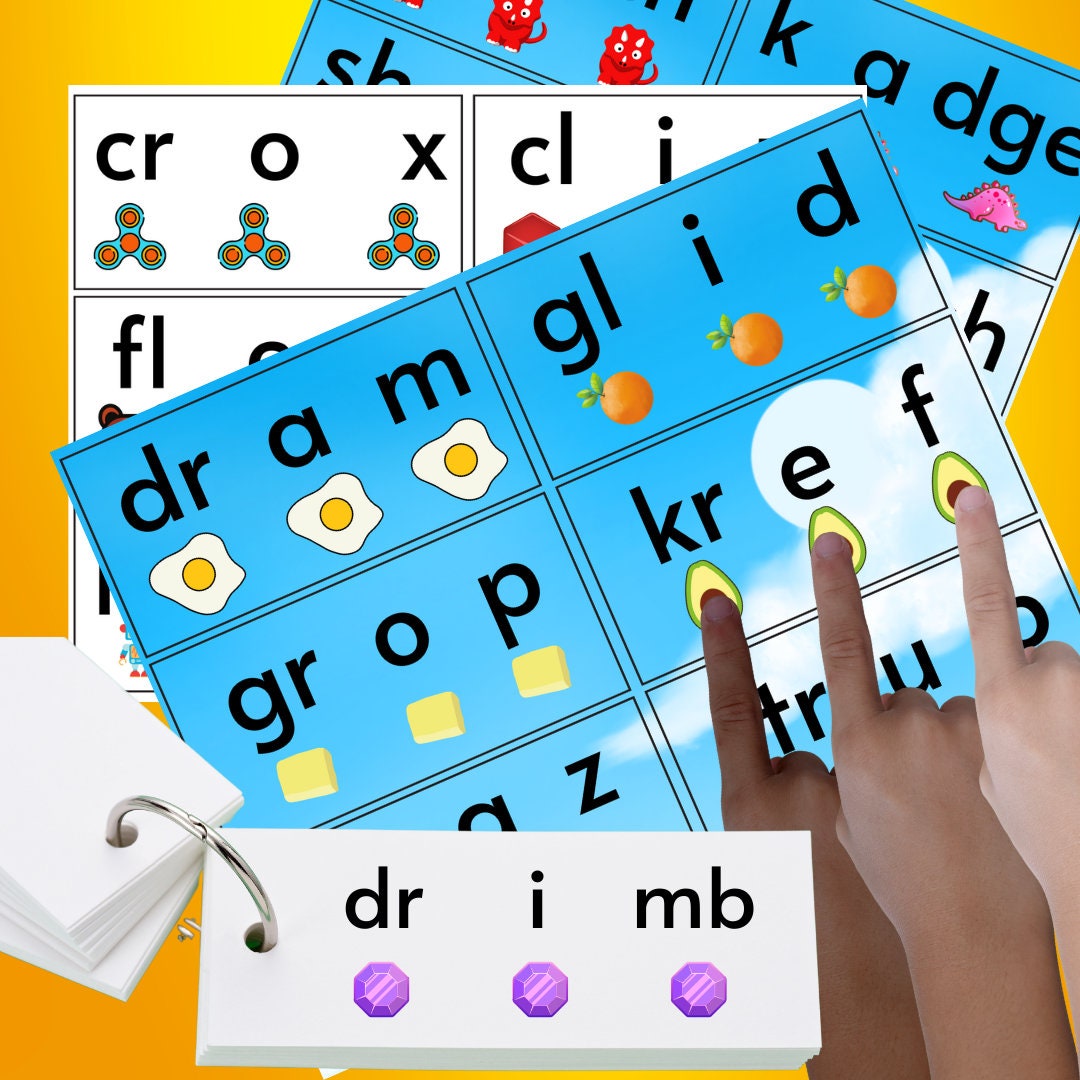 100 Decodable Word Cards - Etsy