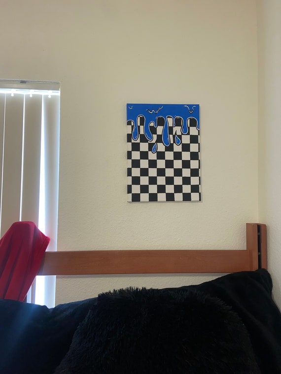 Checkered Paint Drip - Etsy