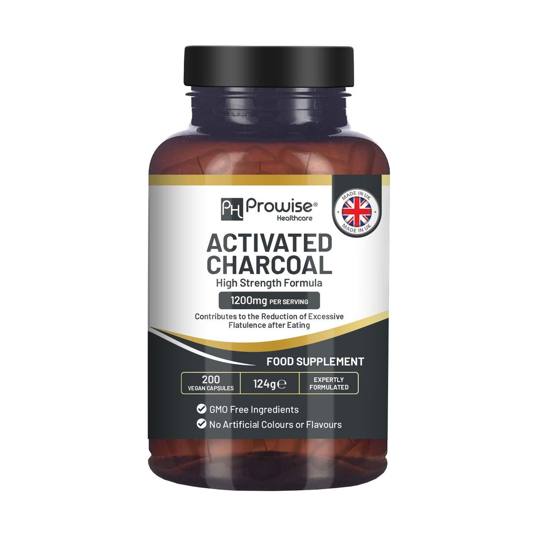 Activated Charcoal Capsules 200 Capsules- 1200mg per Serving – Made ...