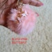 Puffball With Charms Keychain, Cute Fluffy Keychains , Gold Color, Faux ...