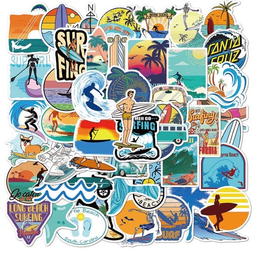25/50 Vinyl Surf Stickers Die Cut Decal Set Waterproof - Etsy