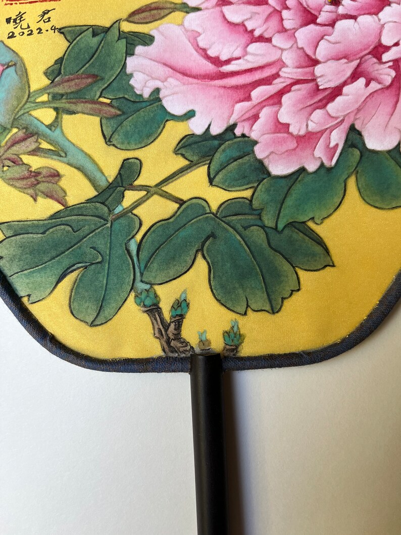 Original Chinese Traditional Hand-painted Fan, Watercolor, Peony, 13x8 ...