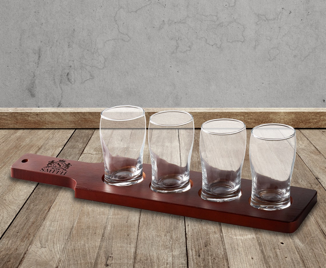Personalized Monogram Beer Flight Board Beer Flight Set - Etsy