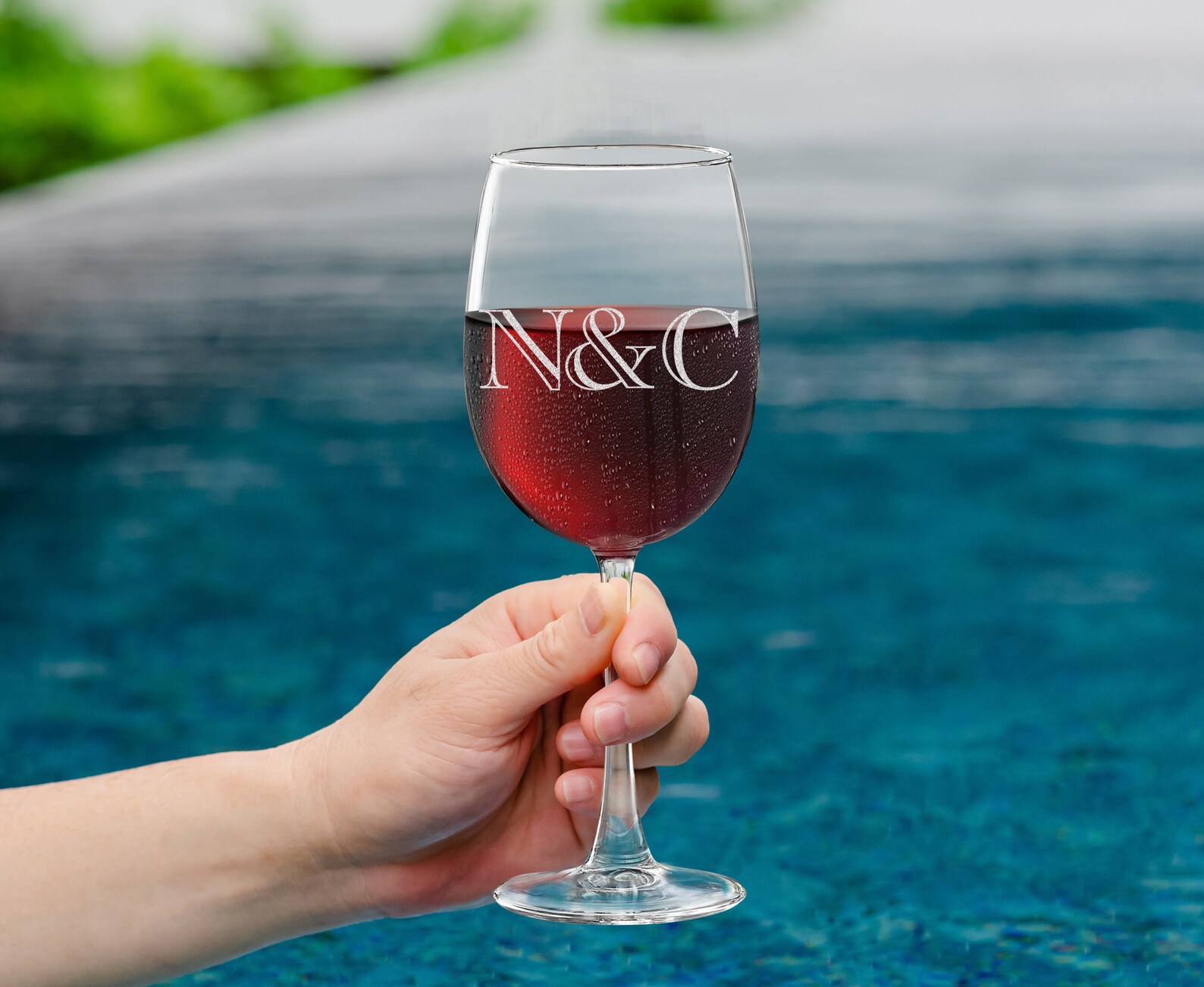 Custom Monogram Wine Glass Custom Engraved 12oz Wine Glass - Etsy