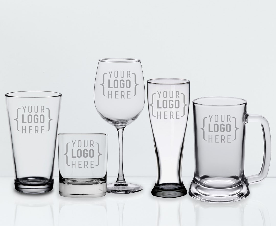 Custom Logo Glasses, Custom Designed Glasses, Add Your Personalized ...