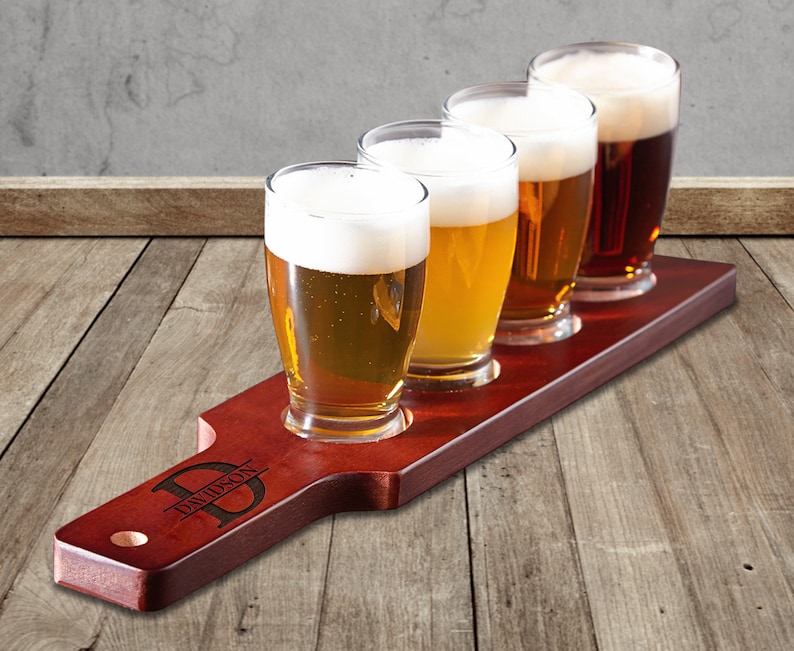 Personalized Monogram Beer Flight Board Beer Flight Set - Etsy