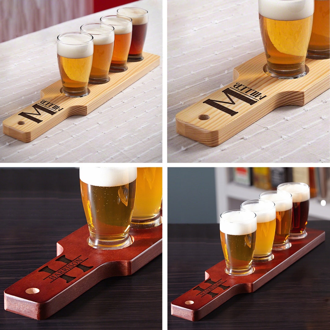 Custom Monogrammed Beer Flight Paddle, Personalized Beer Flight With ...