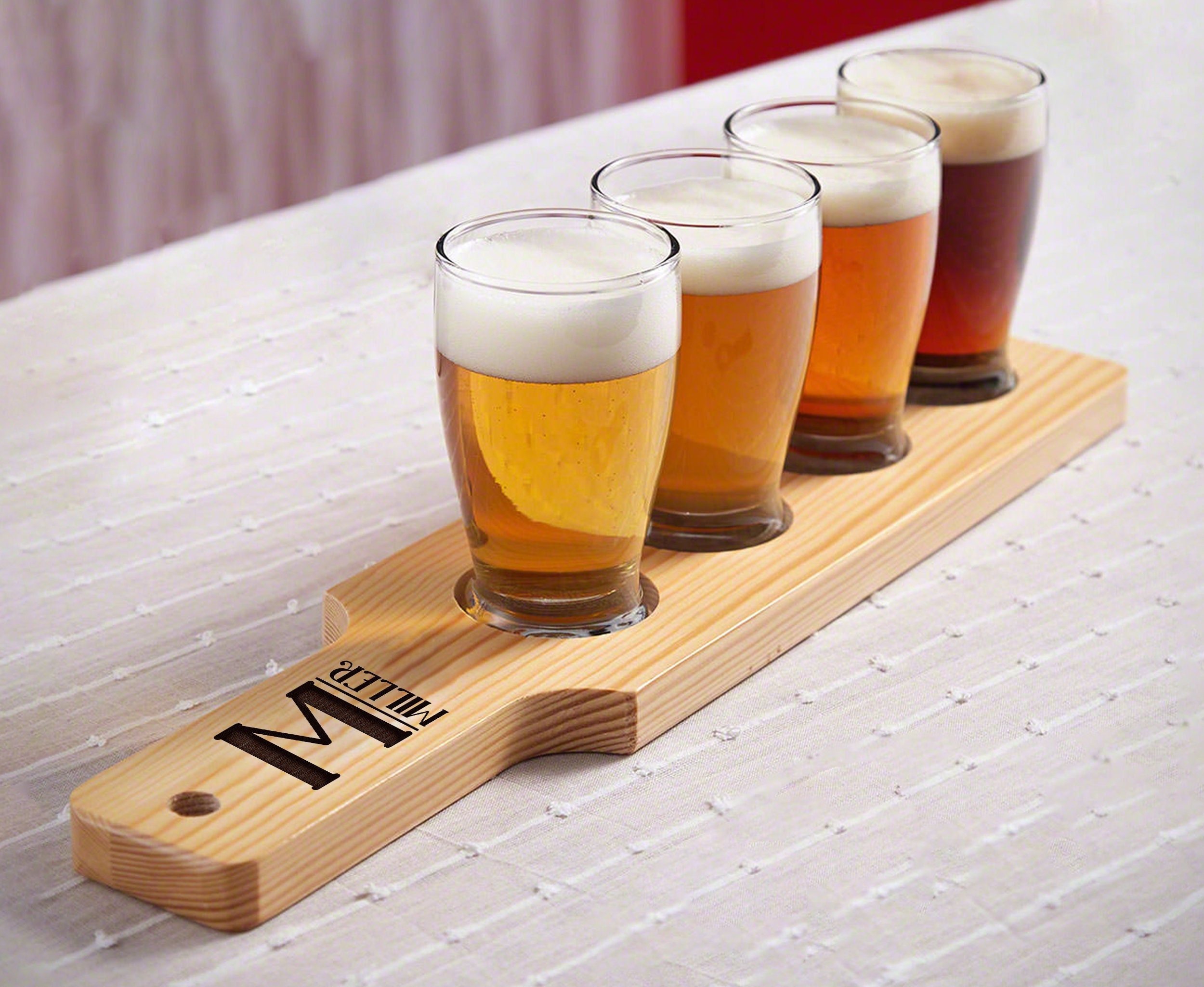 Custom Monogrammed Beer Flight Paddle, Personalized Beer Flight With ...