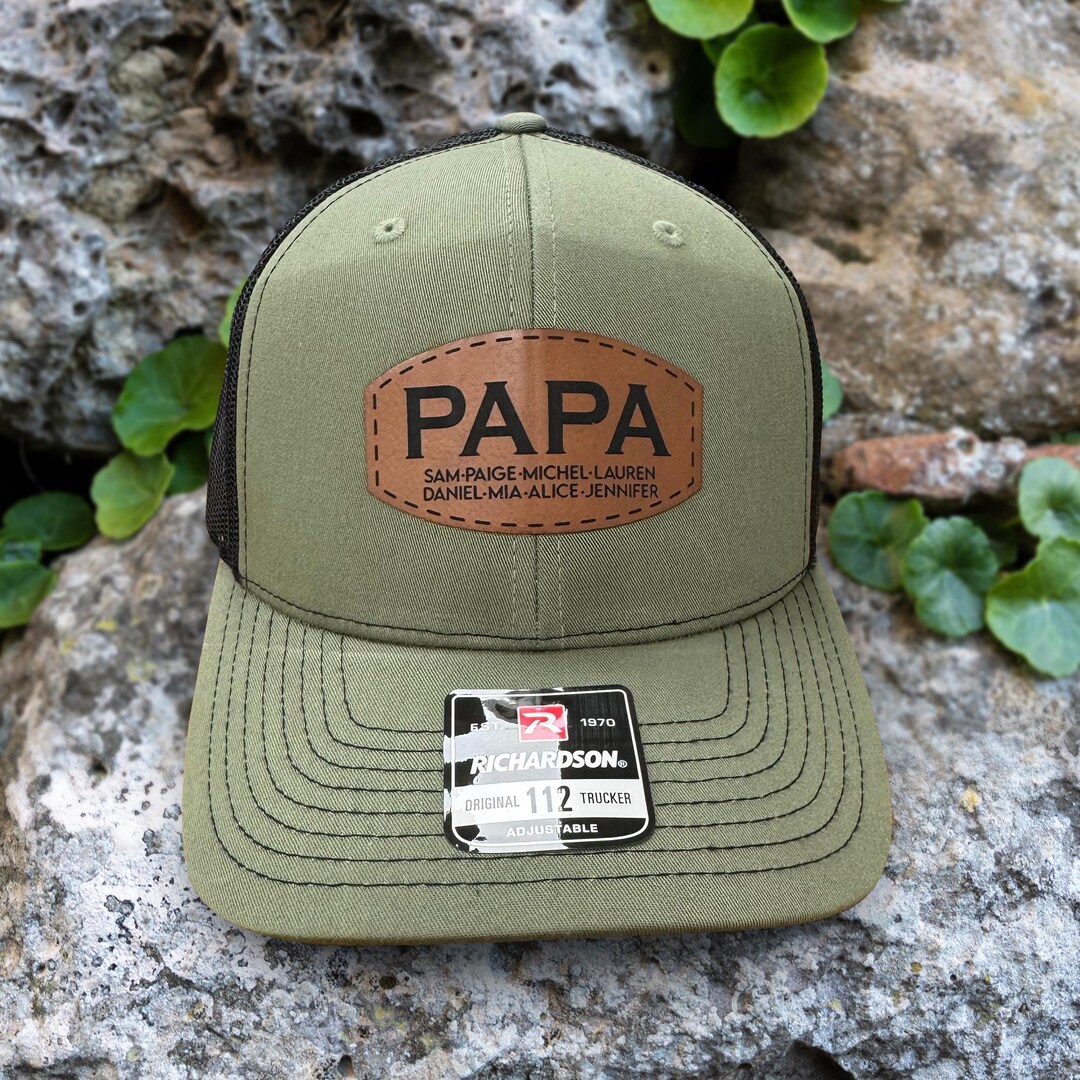 Personalized Dad Patch Hat, Dad Birthday Gift, Leather Patch Hat, New ...