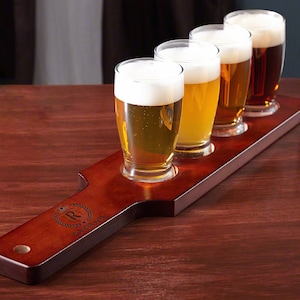 Personalized Monogram Beer Flight Board, Beer Flight Set, Engraved ...
