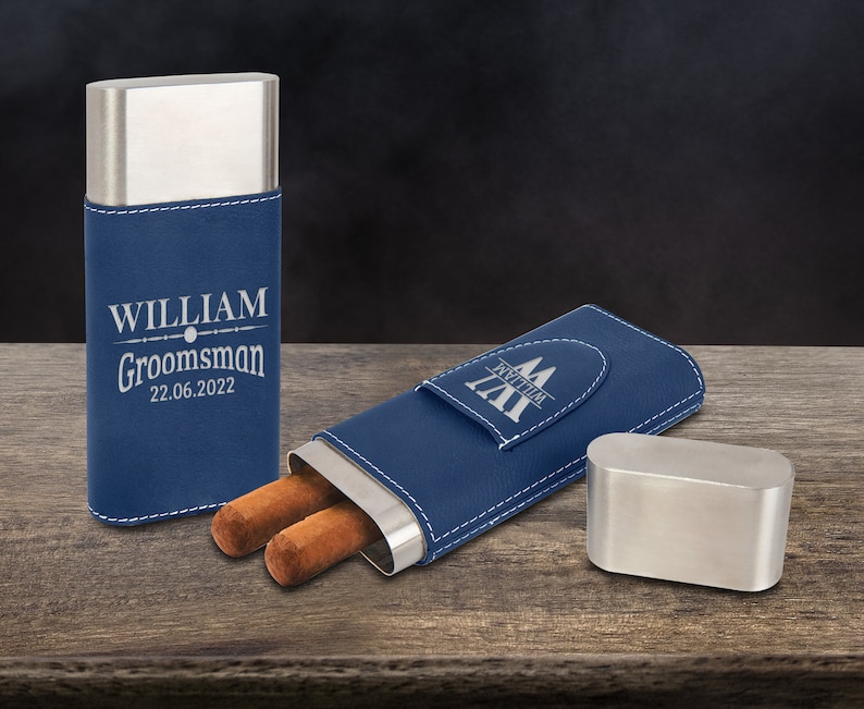 Personalized Cigar Case and Cutter, Leather Cigar Holder With Cutter ...
