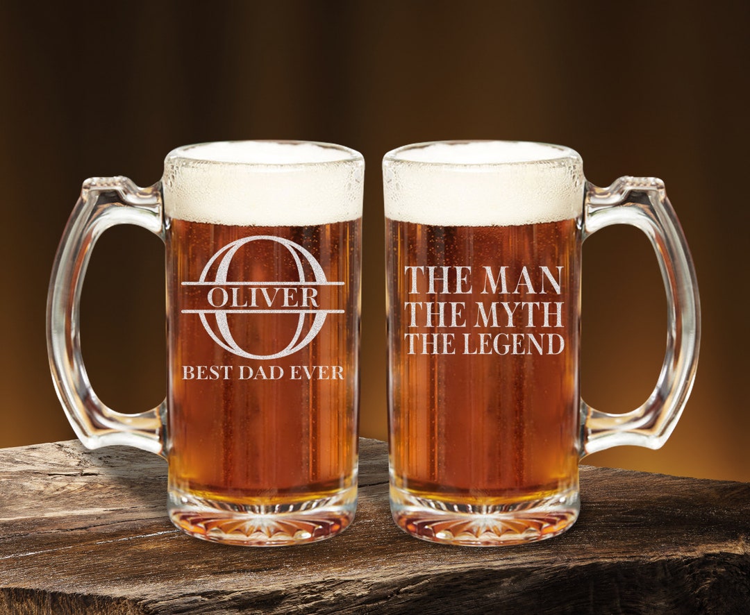 Custom Monogram Beer Mugs, Personalized Groomsman Beer Mug, Bachelor ...