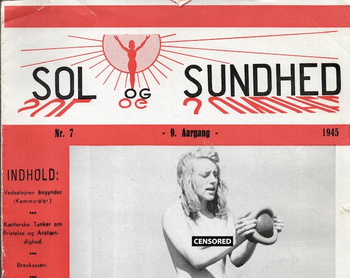Sol Og Sundhed 1945 N7 Naturist Journal Magazine Naturism Nudism ...
