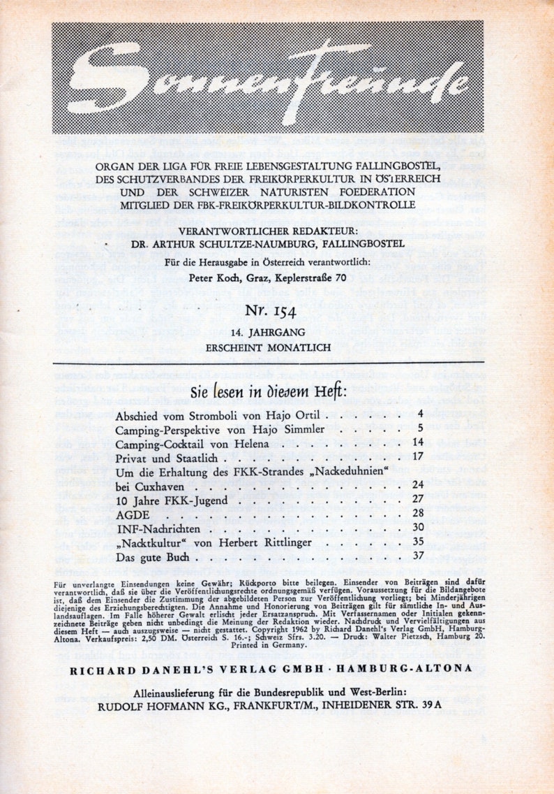 Sonnenfreunde N154 FKK Magazine Magazine Magazine - Etsy UK