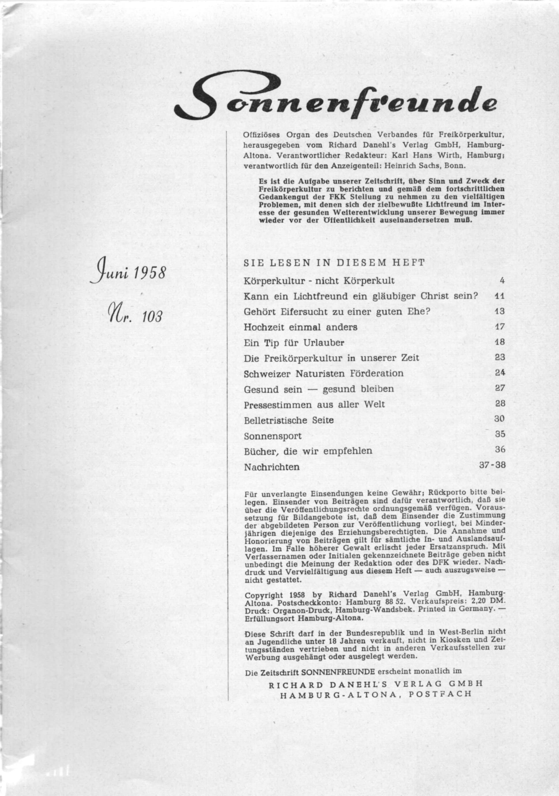 Sonnenfreunde N103 FKK Magazine Magazine Magazine Nudism - Etsy Australia