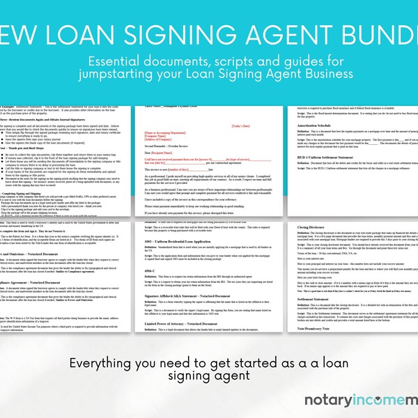 Notary Loan Agent Checklist - Etsy