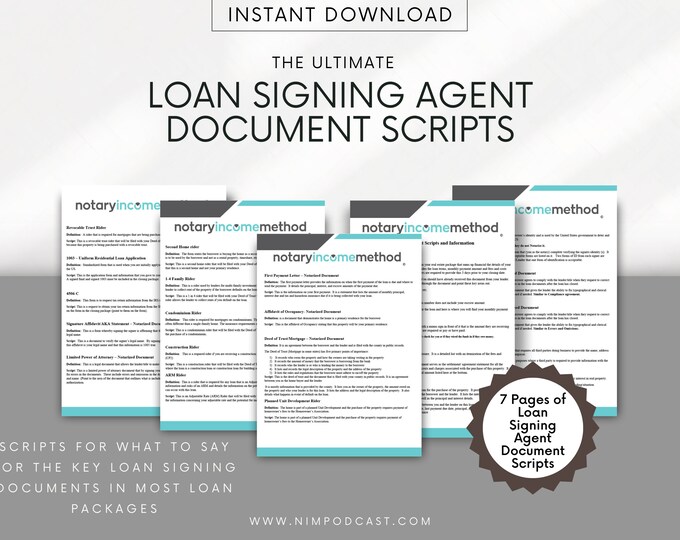 Notary Loan Signing Agent Documents With Instructions 84 Pages - Etsy