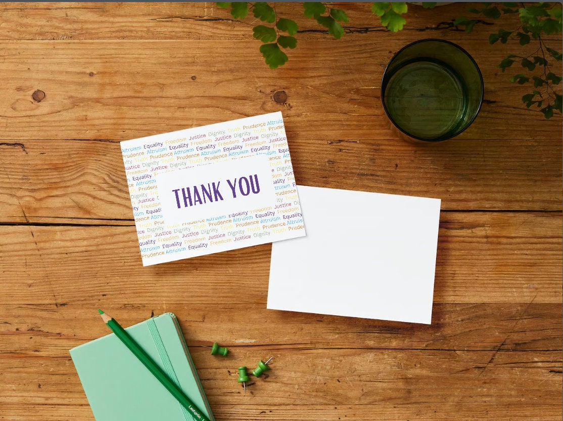 OT Values Thank You Card **DIGITAL DOWNLOAD** - Etsy