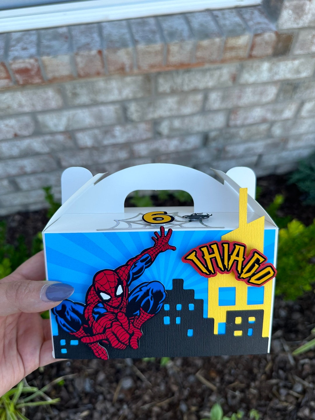 Spiderman Inspired Gable Box Personalized Party Favor - Etsy