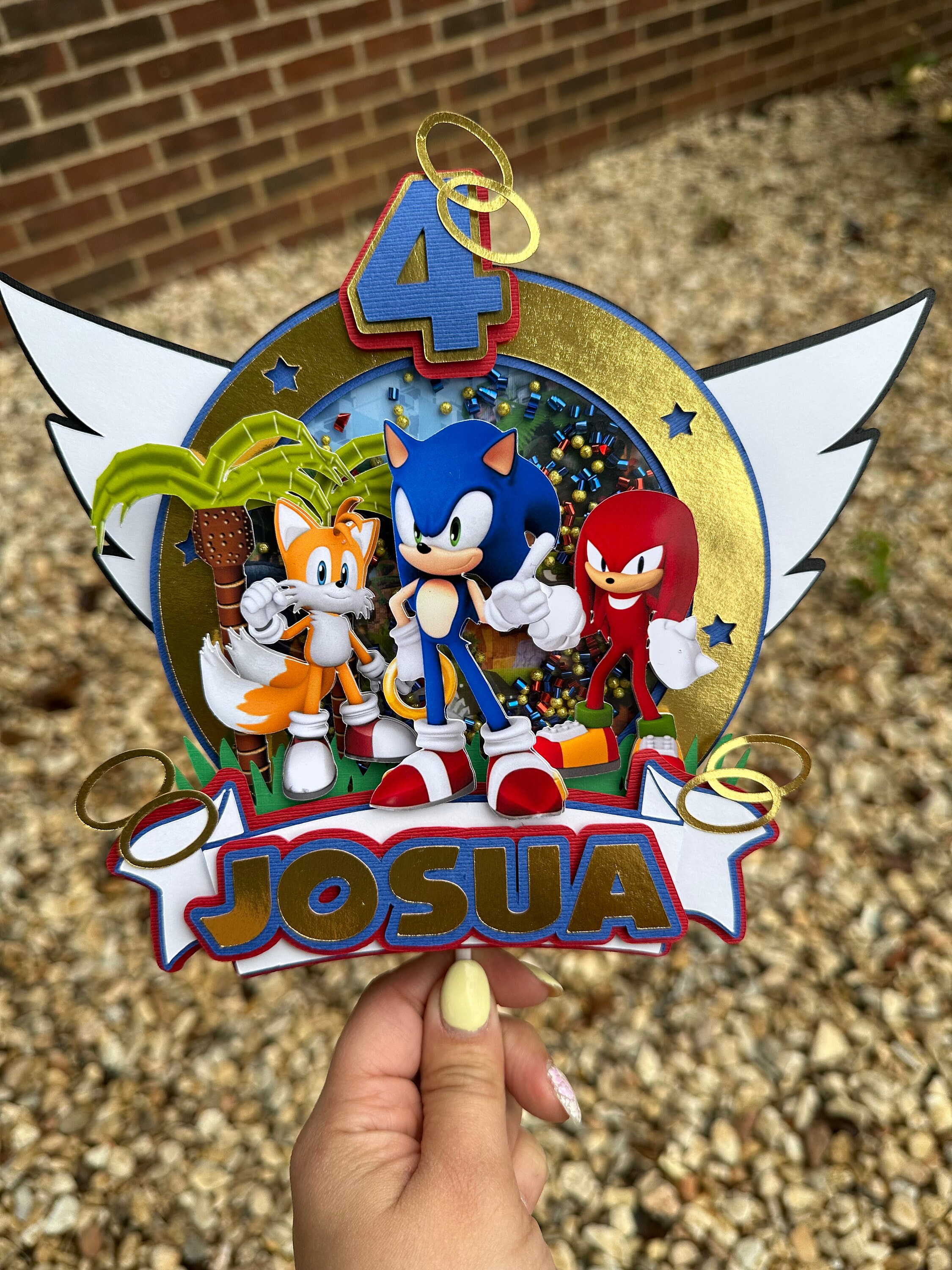 Sonic the Hedgehog Inspired Personalized Cake Topper - Etsy