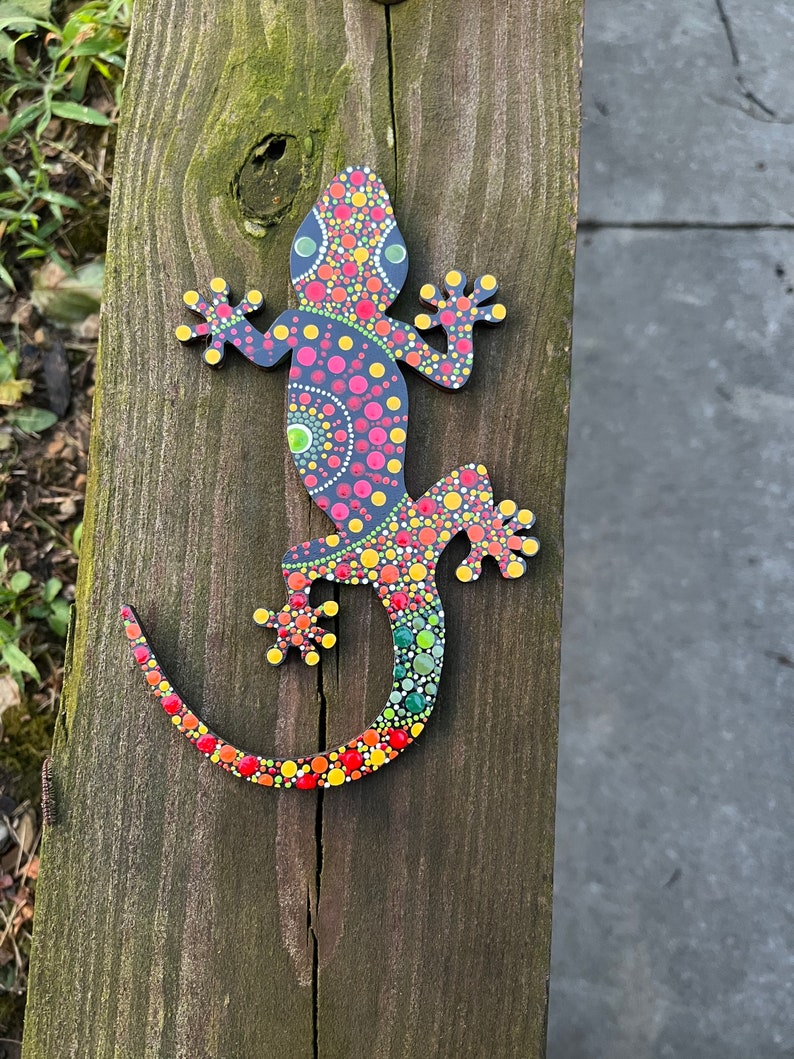 Mandala Lizard Hand Painted Wall Art - Etsy