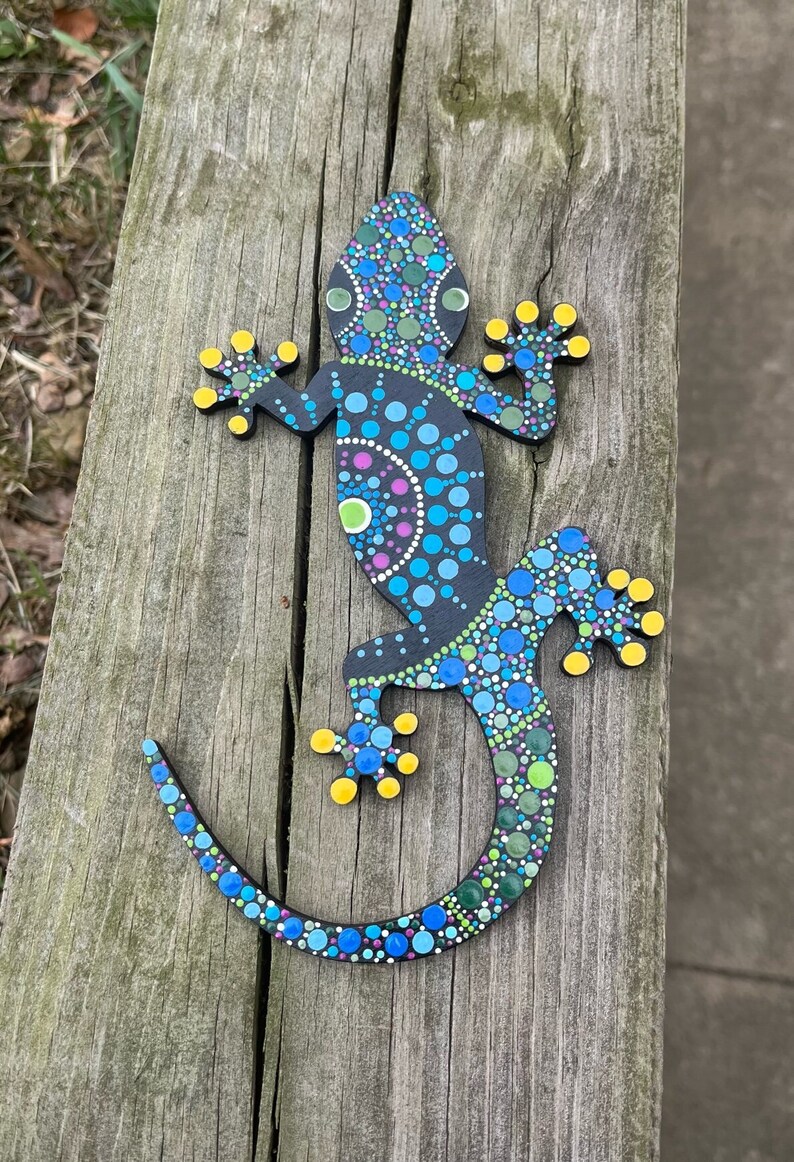 Mandala Lizard Hand Painted Wall Art - Etsy