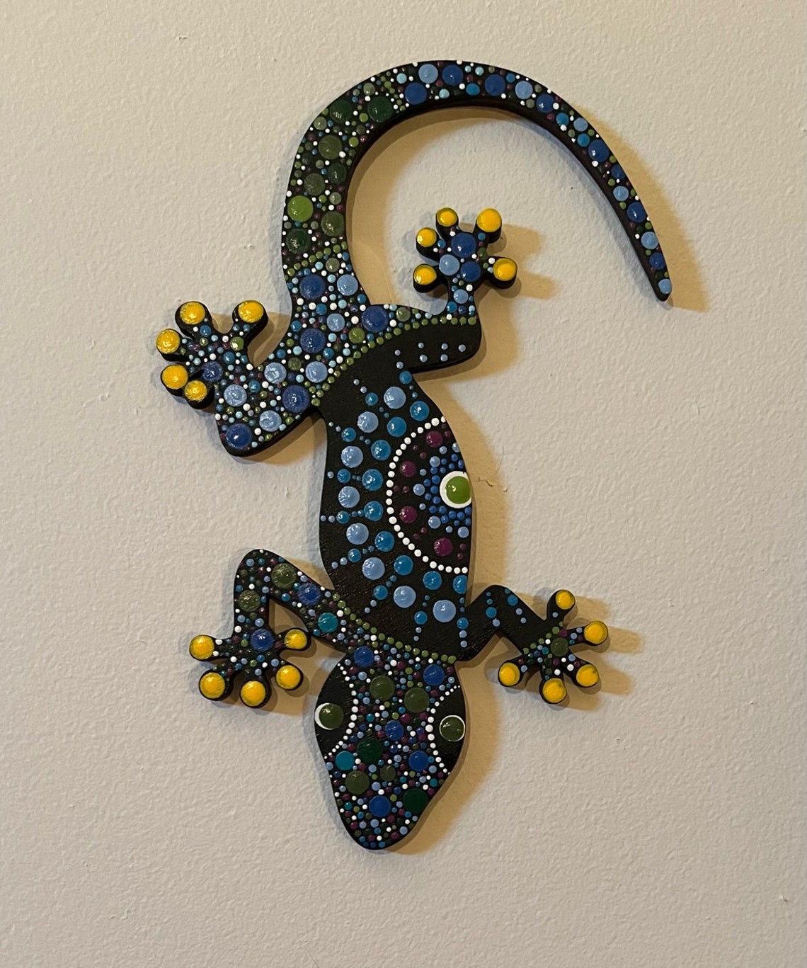 Mandala Lizard Hand Painted Wall Art - Etsy