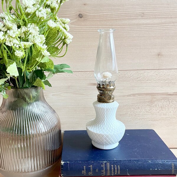 Milk Glass Oil Lamp - Etsy
