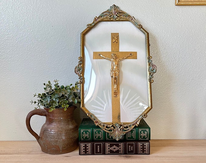 Antique Religious Crucifixion Display | Religious Wall Decor - Etsy